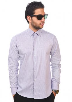 Peach Orange Tailored Slim Fit Wrinkle Free Cotton By Azar Man - Azar Suits