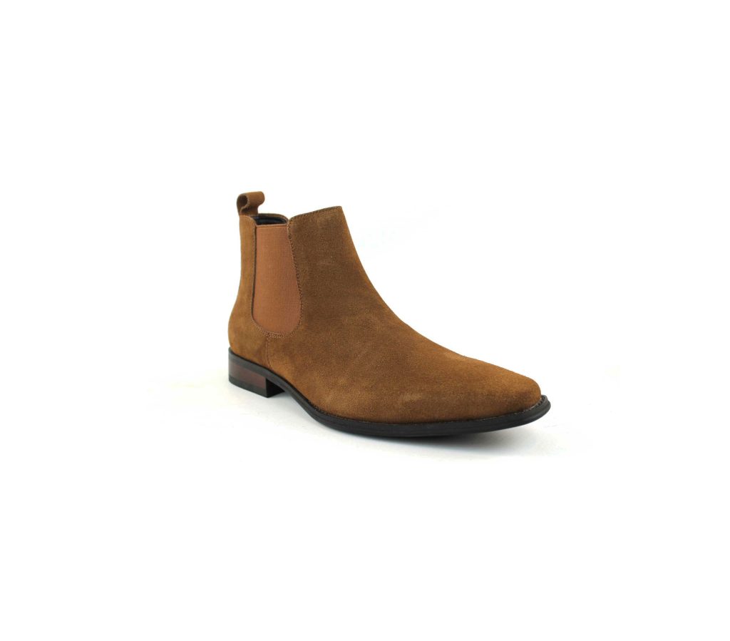 Genuine Suede Cognac Brown Chelsea Boots - ÃZARMAN
