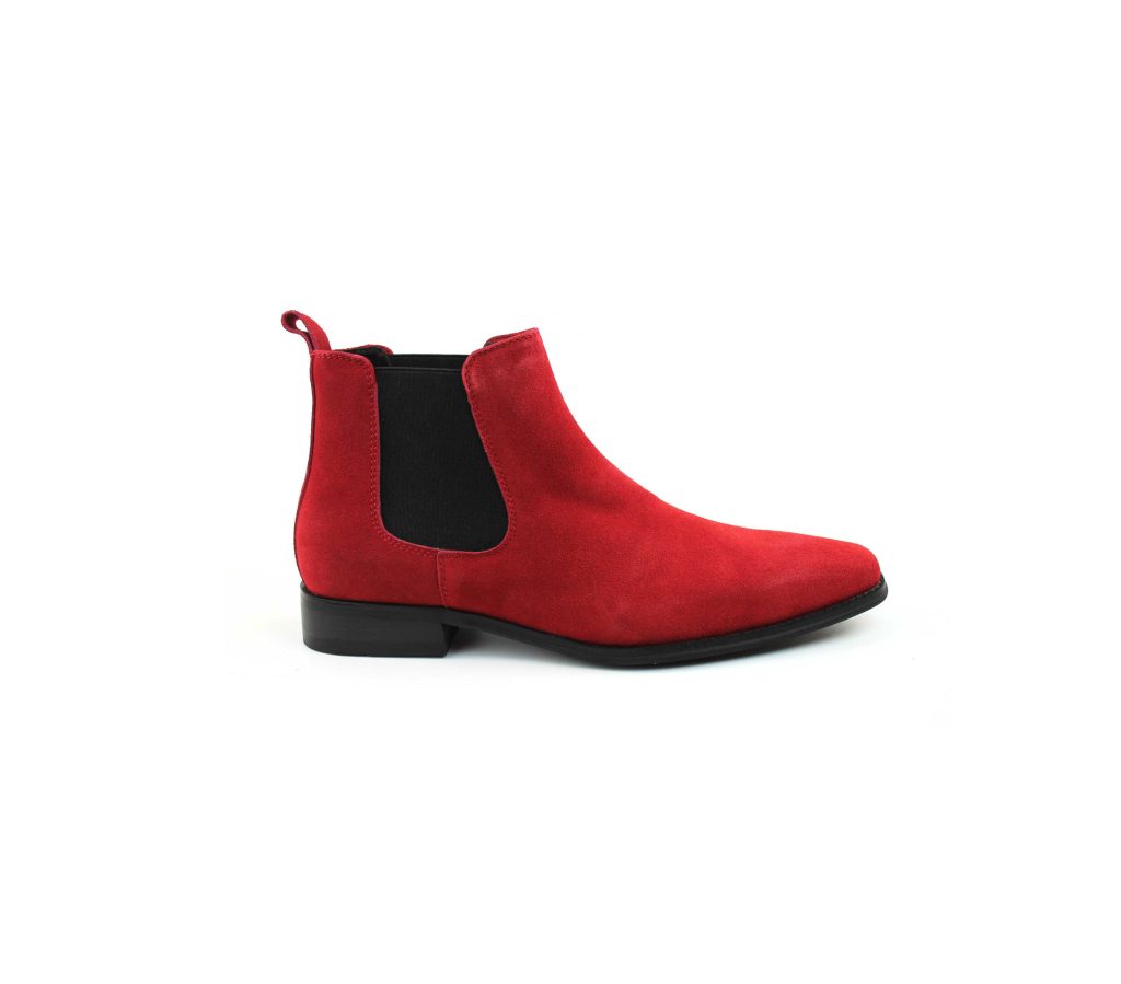 Genuine Suede Red Chelsea Boots - ÃZARMAN