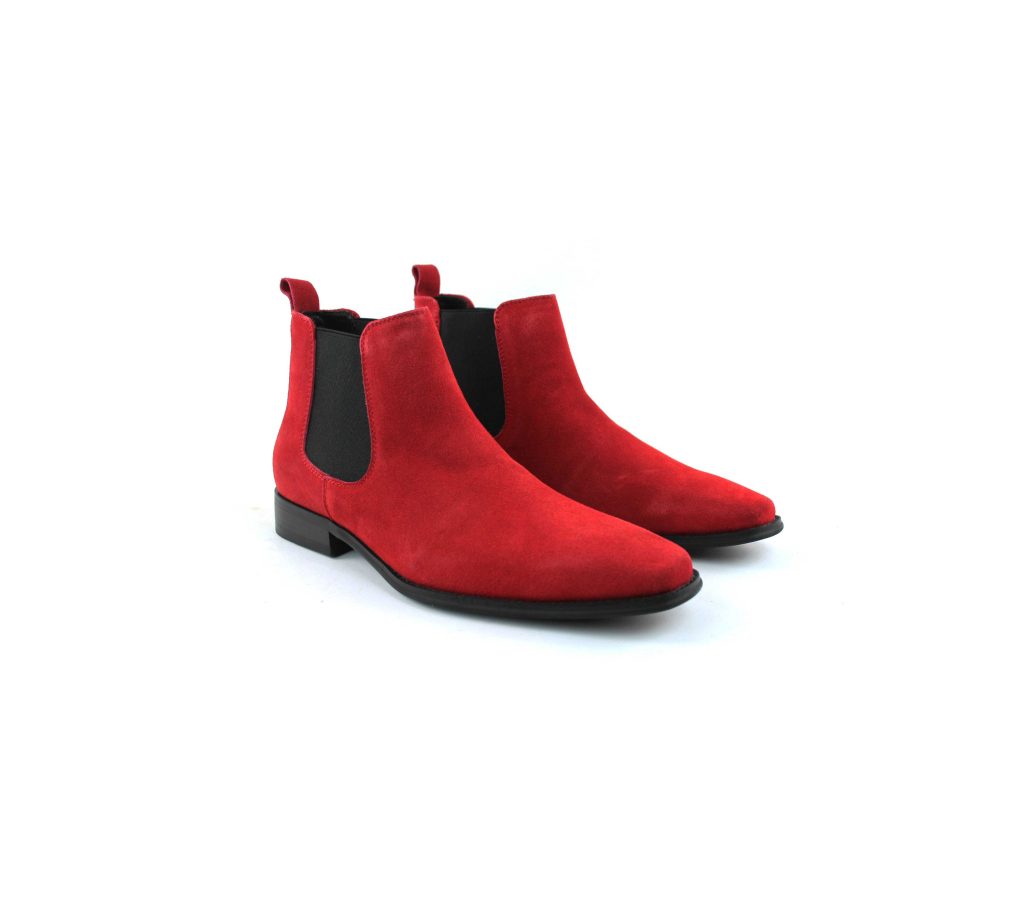 Genuine Suede Red Chelsea Boots - ÃZARMAN